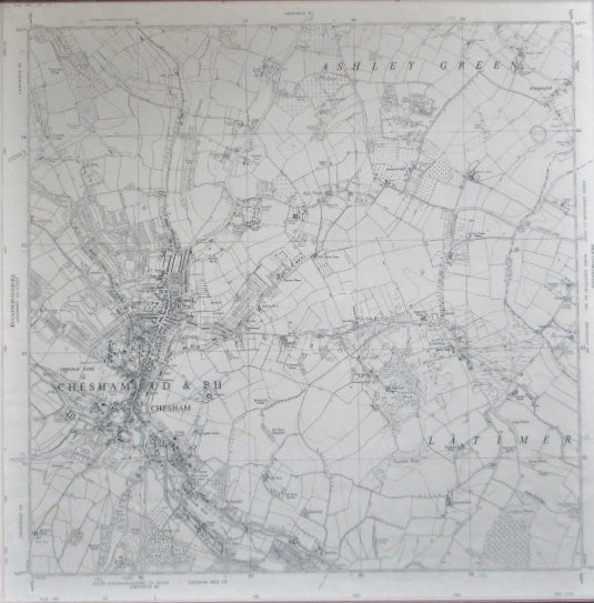 Large Unframed 1960 Ordnance Survey map of Chesham and Environs – The ...